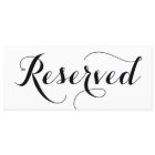 Modern Calligraphy | Reserved Wedding Sign Card | Zazzle