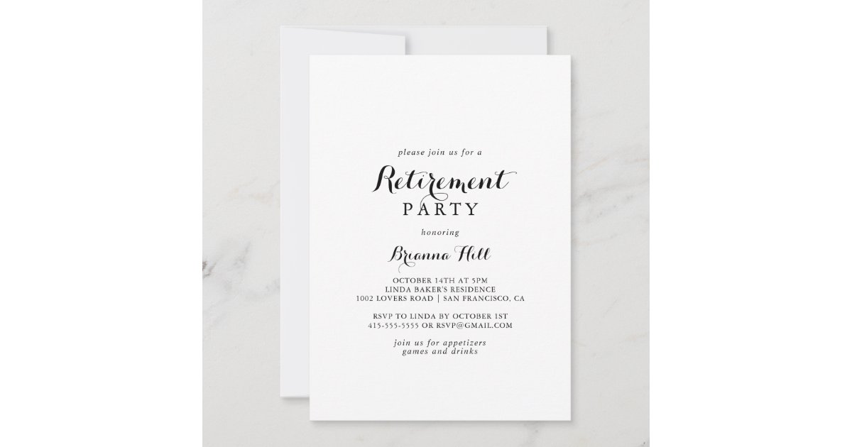 Modern Calligraphy Retirement Party Invitation | Zazzle