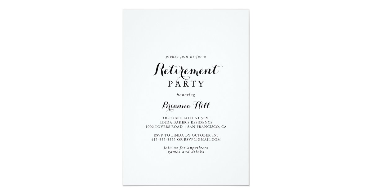 Modern Calligraphy Retirement Party Invitation | Zazzle.com