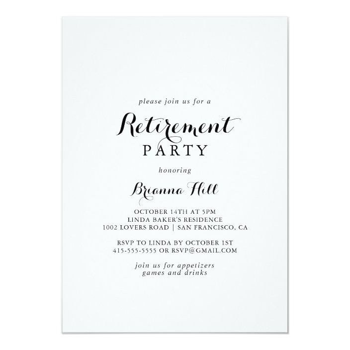 Modern Calligraphy Retirement Party Invitation | Zazzle.com