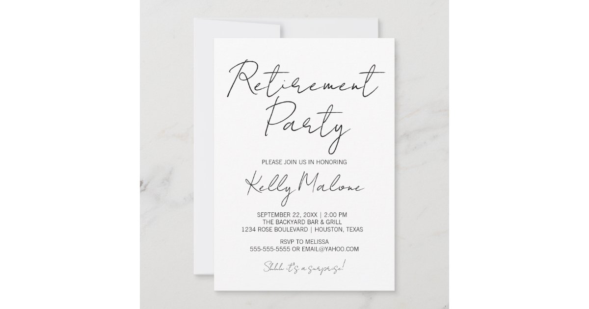 Modern Calligraphy Retirement Party Invitation | Zazzle