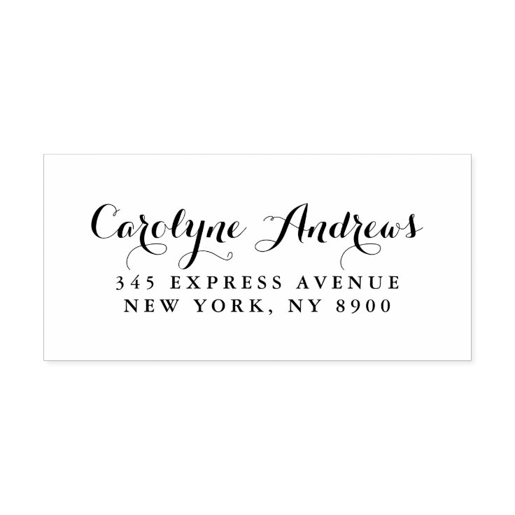 Modern Calligraphy Return Address Rubber Stamp | Zazzle