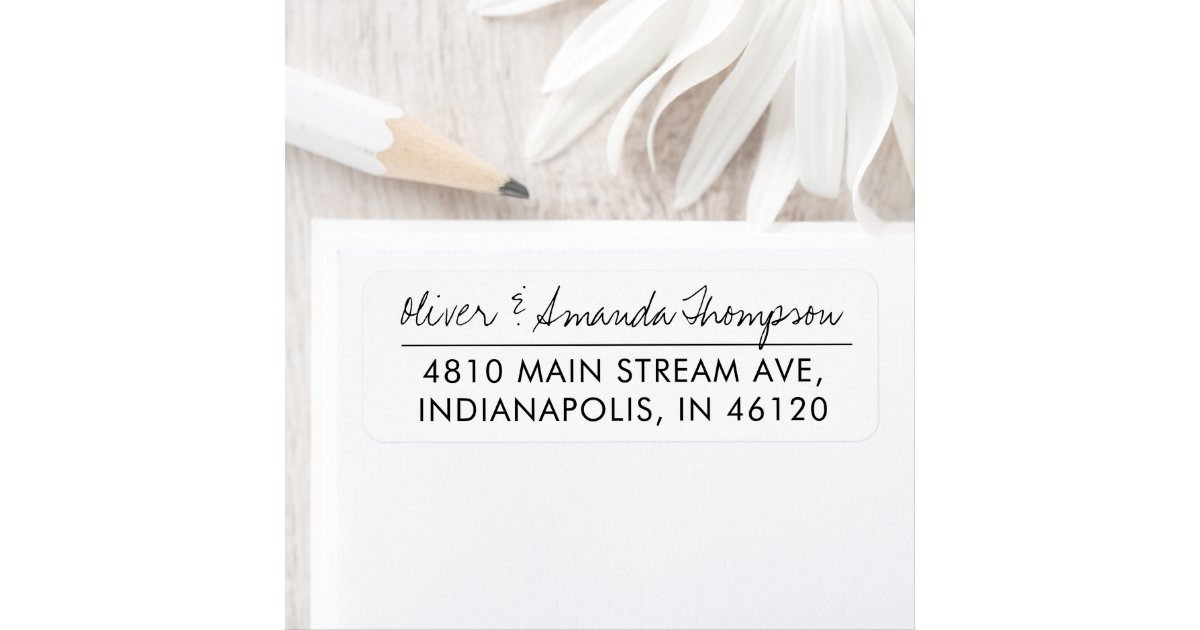 Modern Calligraphy Return Label Address | Zazzle