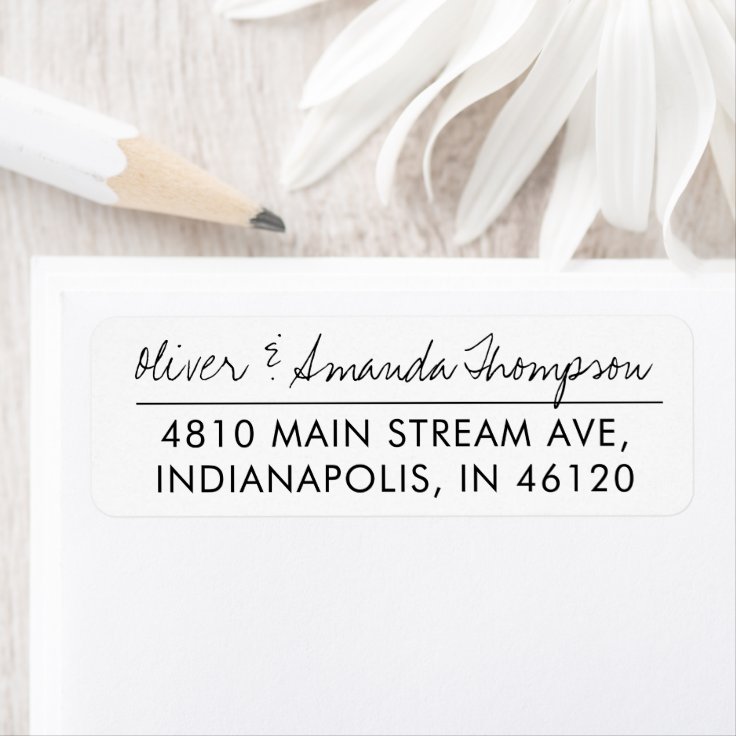 Modern Calligraphy Return Label Address | Zazzle
