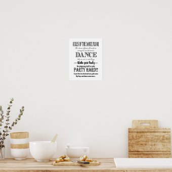 Modern Calligraphy Rules of dance floor wedding Poster | Zazzle