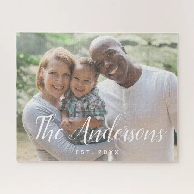 Modern Calligraphy Script Family Full Photo Jigsaw Puzzle | Zazzle