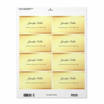 Modern Calligraphy Script Text Elegant Gold Look Label | Zazzle