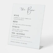 Modern Calligraphy Script Wedding Bar Drink Menu Pedestal Sign | Zazzle