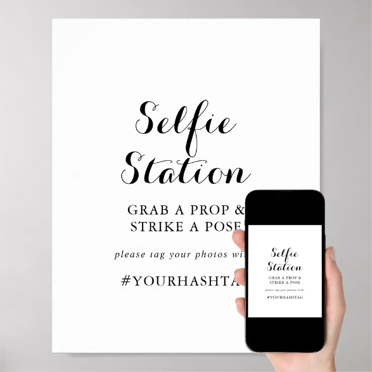 Modern Calligraphy Selfie Station Sign | Zazzle