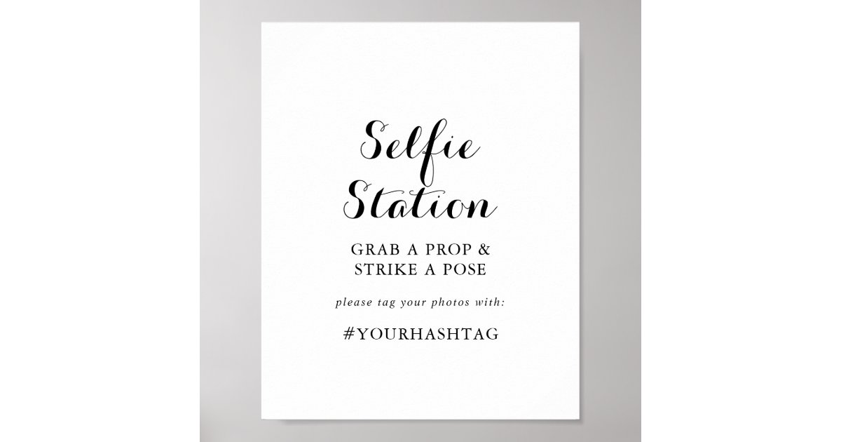 Modern Calligraphy Selfie Station Sign | Zazzle