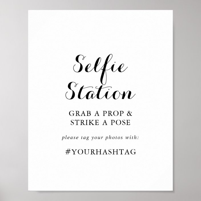 Modern Calligraphy Selfie Station Sign | Zazzle.com