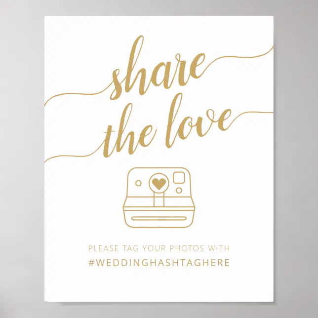 Modern Calligraphy Share the Love Hashtag Poster | Zazzle
