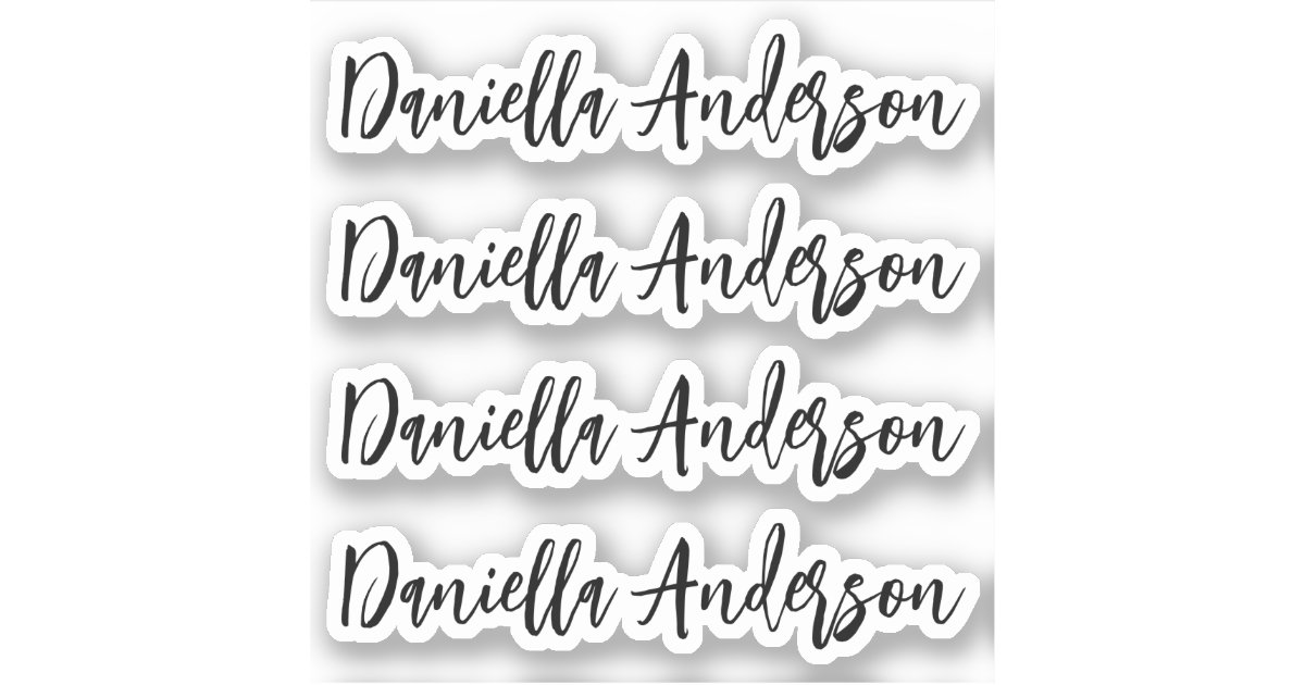 Modern Calligraphy Signature Name Vinyl Label, Sticker | Zazzle