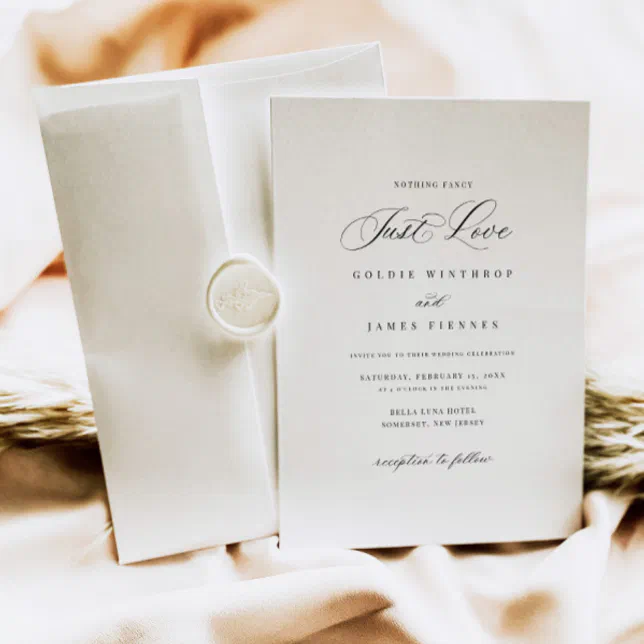 Modern Calligraphy Simple Wedding Invitation | Zazzle