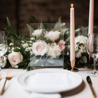 Modern Calligraphy Table One Table Number Window Cling | Zazzle