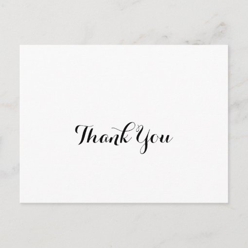 Modern Calligraphy Thank You Postcard | Zazzle