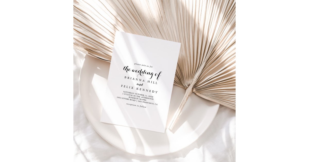 Modern Calligraphy The Wedding Of Invitation | Zazzle