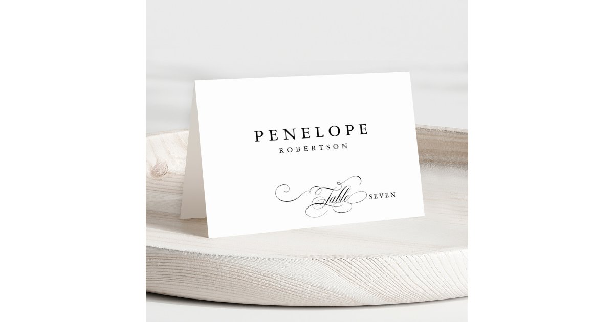 Modern calligraphy timeless Guest Name Place Card | Zazzle