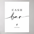 Modern Calligraphy Wedding Cash Bar Sign | Zazzle