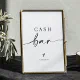 Modern Calligraphy Wedding Cash Bar Sign | Zazzle