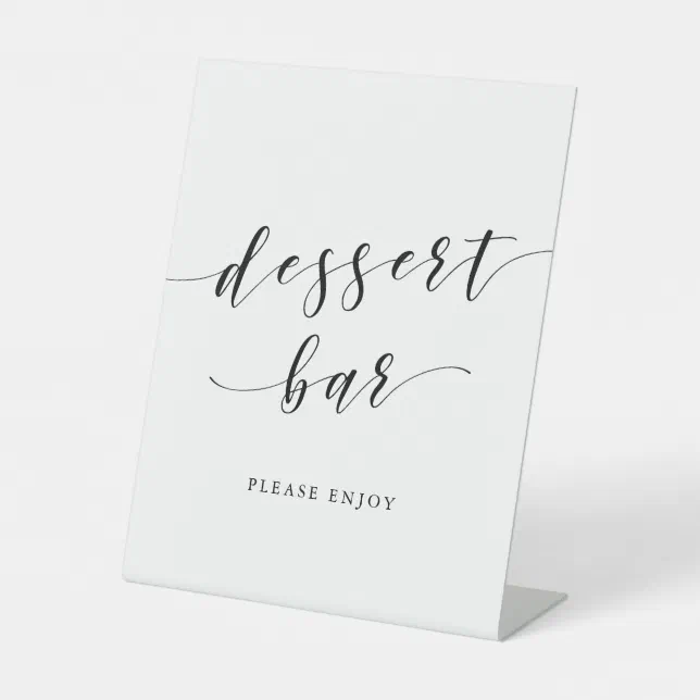 Modern Calligraphy Wedding Dessert Bar Pedestal Sign | Zazzle
