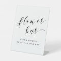 Modern Calligraphy Wedding Flower Bar Pedestal Sign | Zazzle