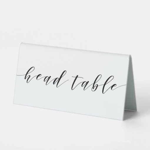 Modern Calligraphy Wedding Head Table Table Tent Sign | Zazzle
