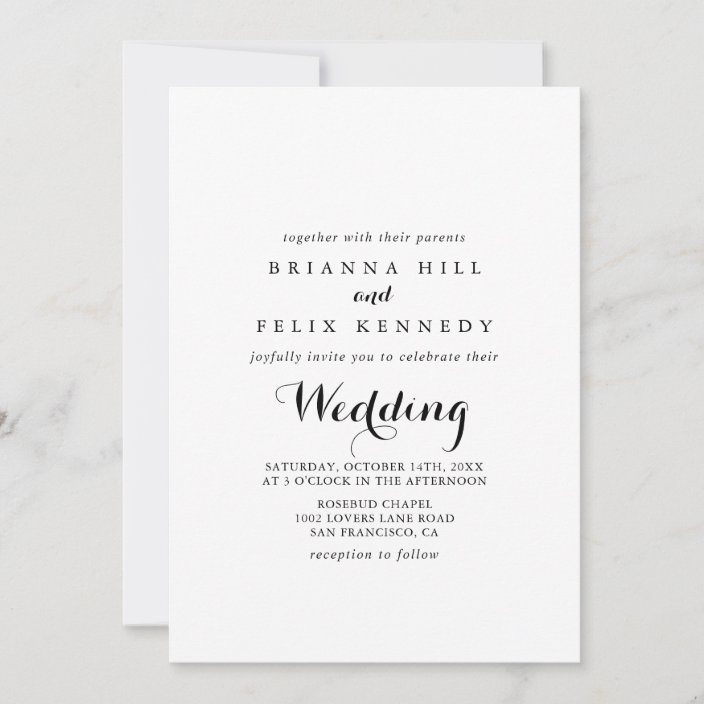 Modern Calligraphy Wedding Invitation | Zazzle
