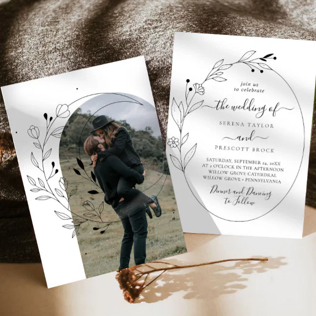 Modern Calligraphy Wedding Invitation | Zazzle