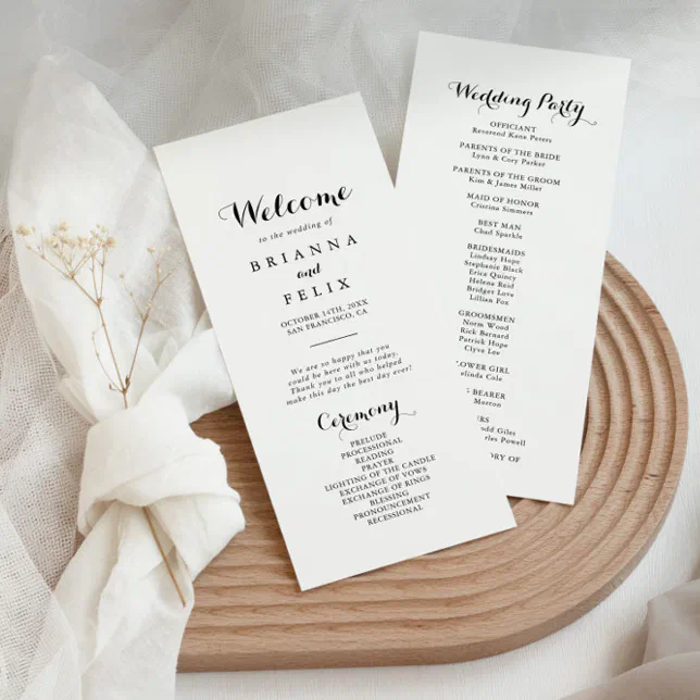 Modern Calligraphy Wedding Program | Zazzle