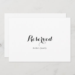 Modern Calligraphy Wedding Reserved Sign | Zazzle