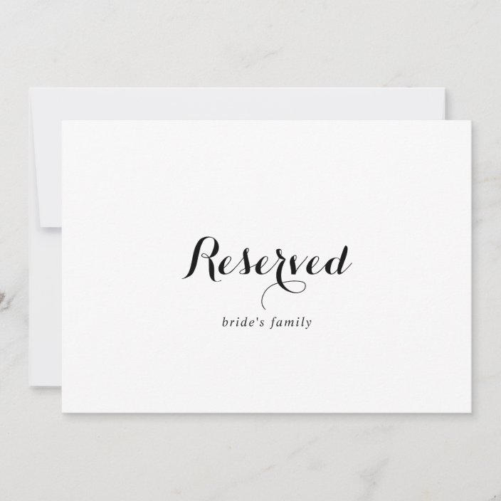 Modern Calligraphy Wedding Reserved Sign | Zazzle.com