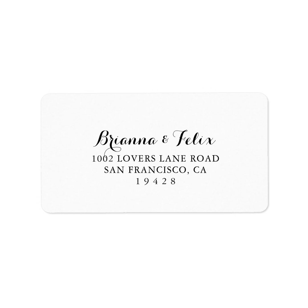 Modern Calligraphy Wedding RSVP Address Label | Zazzle