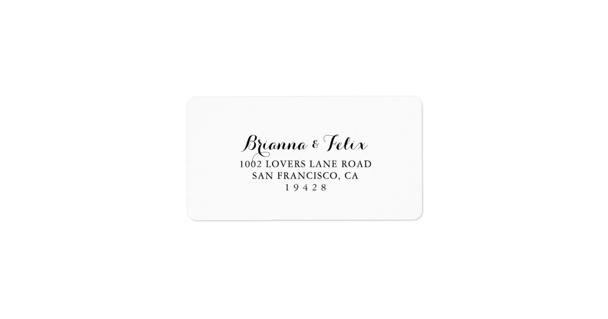 Modern Calligraphy Wedding RSVP Address Label | Zazzle