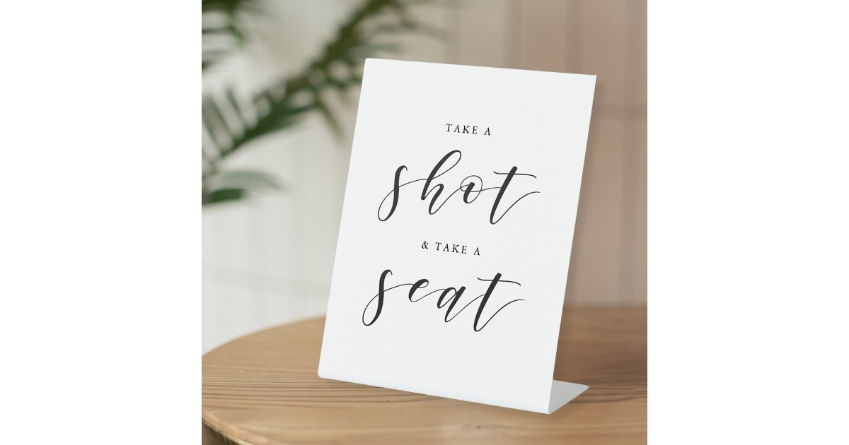 Modern Calligraphy Wedding Seating Chart Table Pedestal Sign | Zazzle