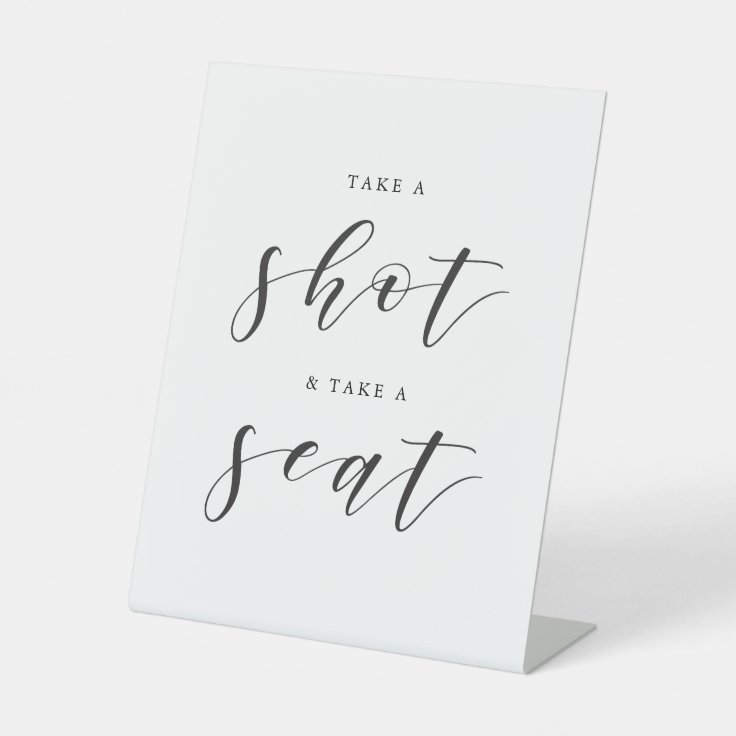 Modern Calligraphy Wedding Seating Chart Table Pedestal Sign | Zazzle