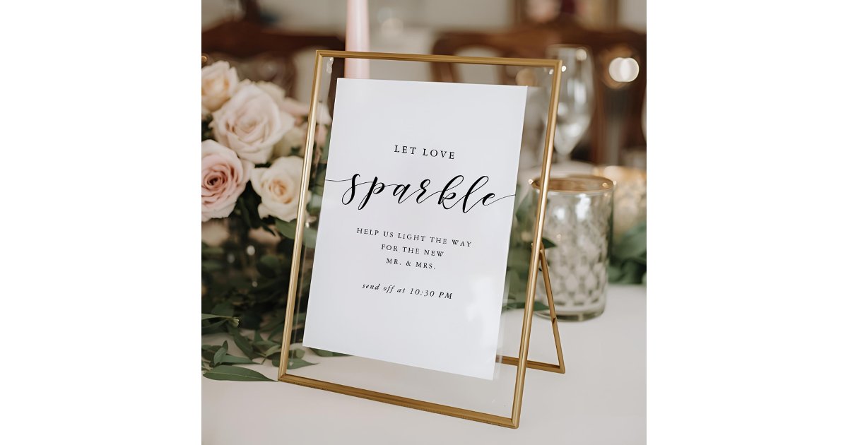 Modern Calligraphy Wedding Sparkler Send Off Sign | Zazzle