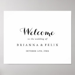 Modern Calligraphy Wedding Welcome Sign | Zazzle
