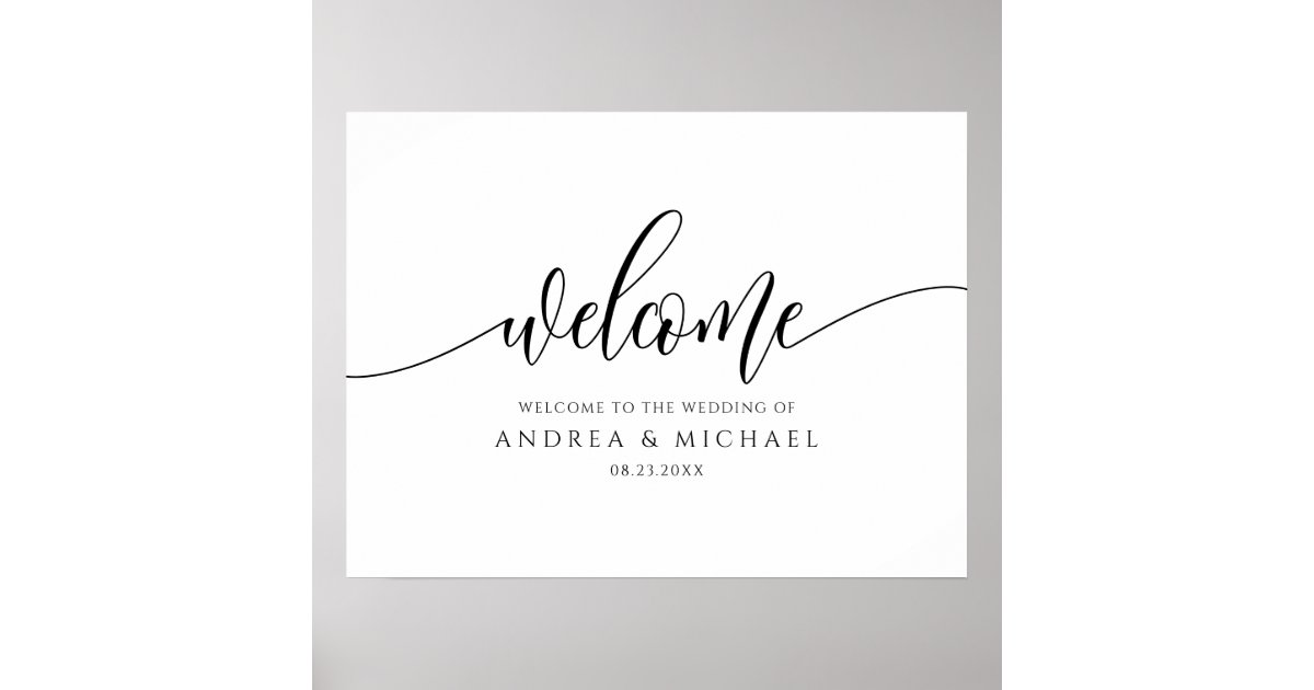 Modern Calligraphy Wedding Welcome Sign | Zazzle
