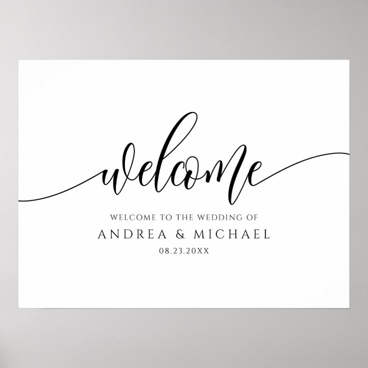 Modern Calligraphy Wedding Welcome Sign | Zazzle