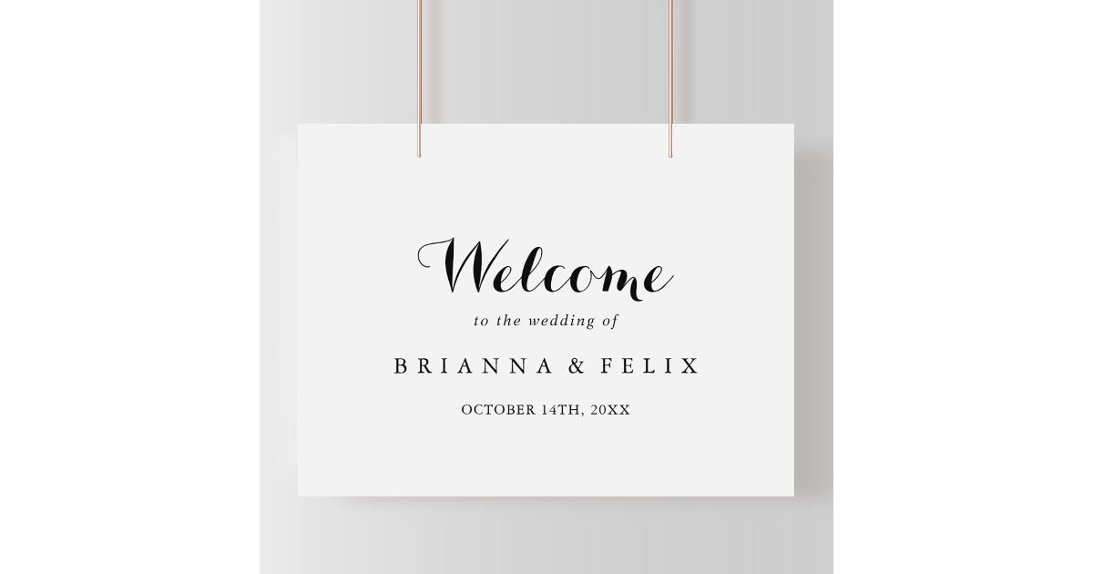 Modern Calligraphy Wedding Welcome Sign | Zazzle