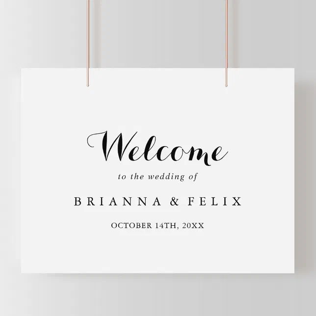 Modern Calligraphy Wedding Welcome Sign | Zazzle
