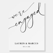 Modern Calligraphy We're Engaged Engagement Party Foam Board | Zazzle