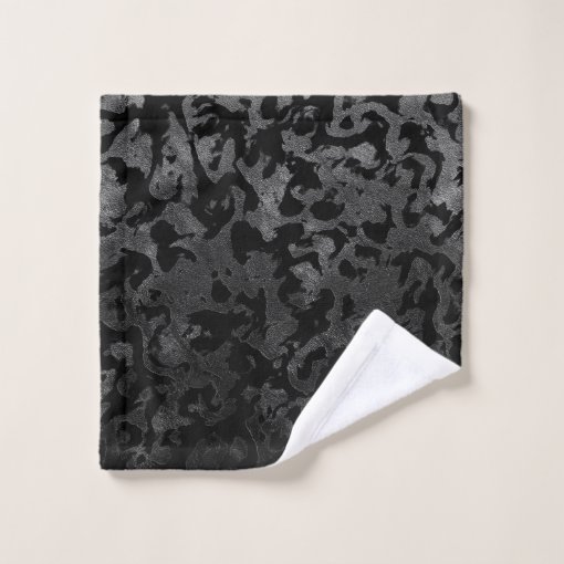 Modern Camo -Black and Dark Grey- camouflage Bath Towel Set | Zazzle