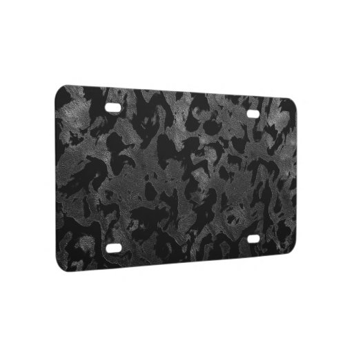 Modern Camo -Black and Dark Grey- camouflage License Plate | Zazzle
