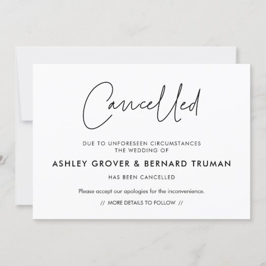 Modern Cancelled event announcement card | Zazzle.com