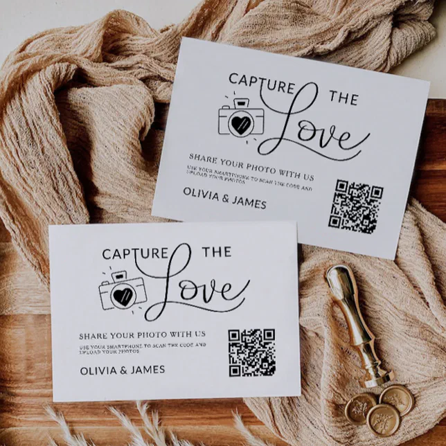 Modern Capture The Love Card Template, QR Code | Zazzle