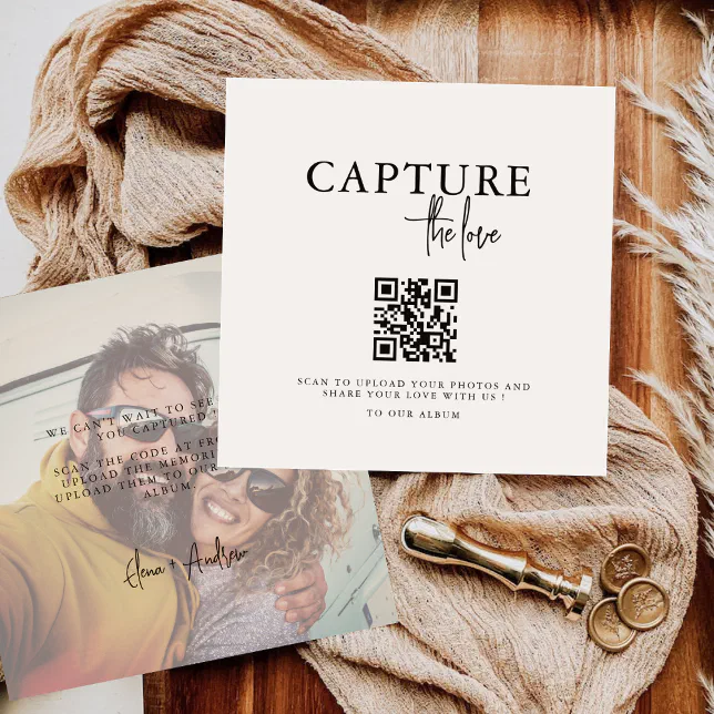 Modern Capture the Love QR Code Table Cards | Zazzle