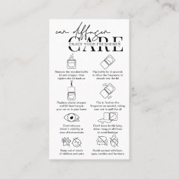 Modern Car Hanging Diffuser Care Instructions Business Card | Zazzle