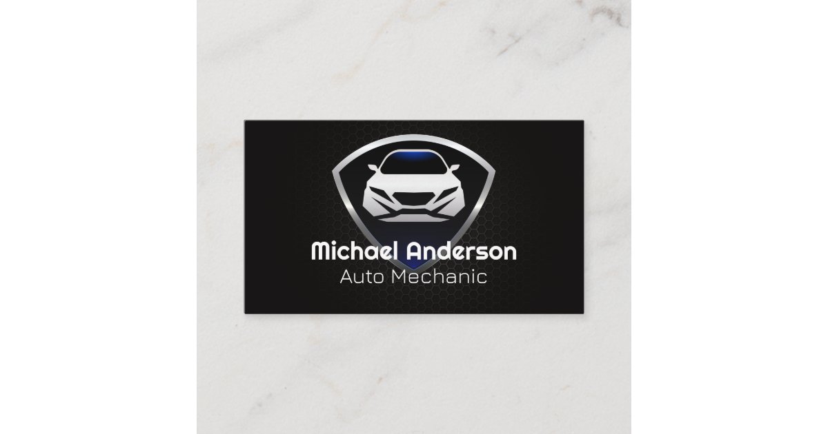 Modern Car Logo Badge | Auto Services Business Card | Zazzle